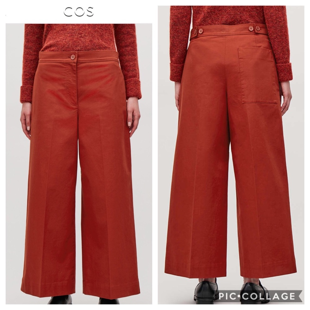 Cos | Structured Wide Leg Rust Trousers Cullotes - Gem